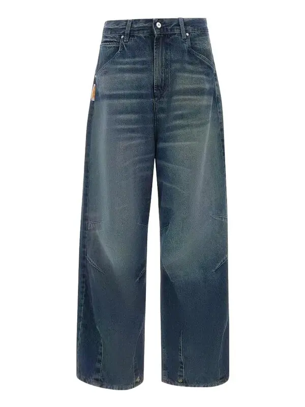 PDF Five-pocket Wide Leg Jeans - Blue