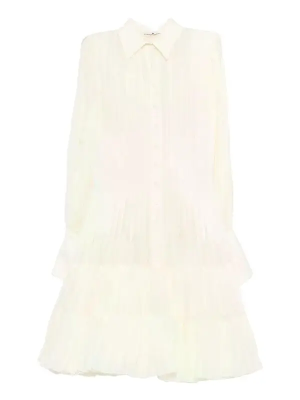 Ermanno Scervino Pleated Mini Dress - Neutrals