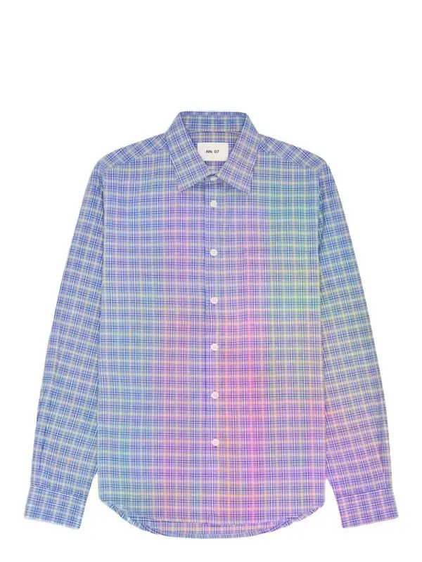 Nn07 Deon Check Shirt - Blue