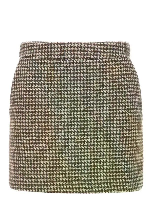 KAOS Houndstooth Mini Skirt - Brown