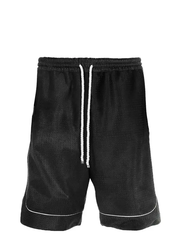 NAHMIAS Leather Basketball Shorts - Black