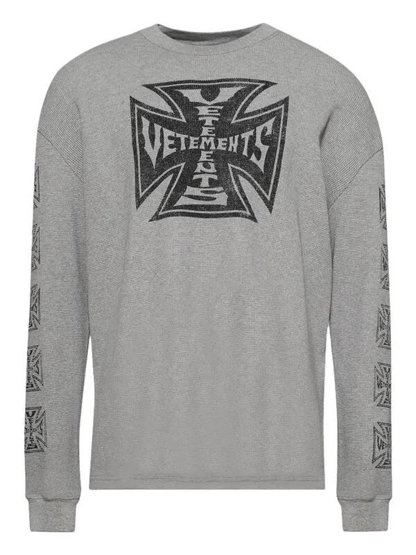Vetements Waffle Long Sleeve Tee - Gray