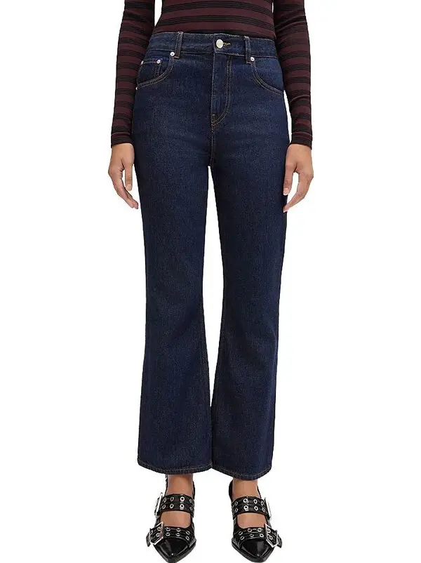 GANNI Essentials Mid Rise Bootcut Jeans - Rinse