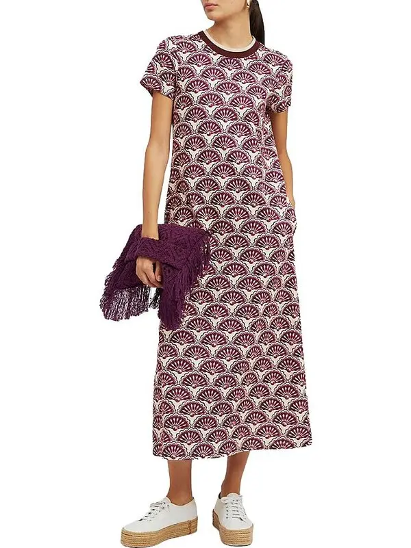La DoubleJ Sporty Swing Printed Dress - Fans Purple