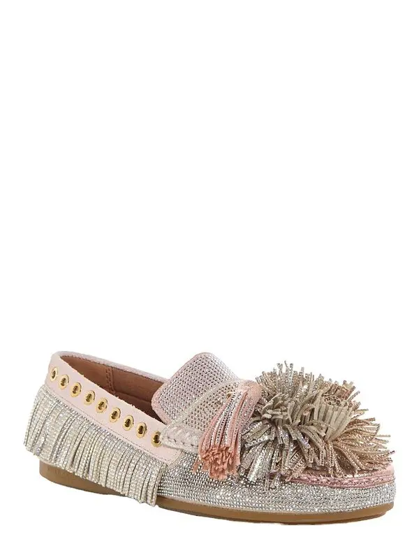 Kurt Geiger Pom-pom Embellished Moccasin Loafers - Open Grey