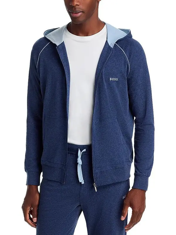 Hugo Boss Mix & Match Zip-up Hoodie - Open Blue