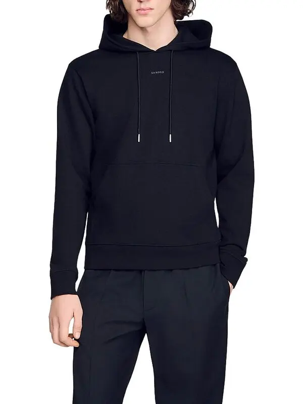 Sandro Logo Hooded Sweatshirt - Black