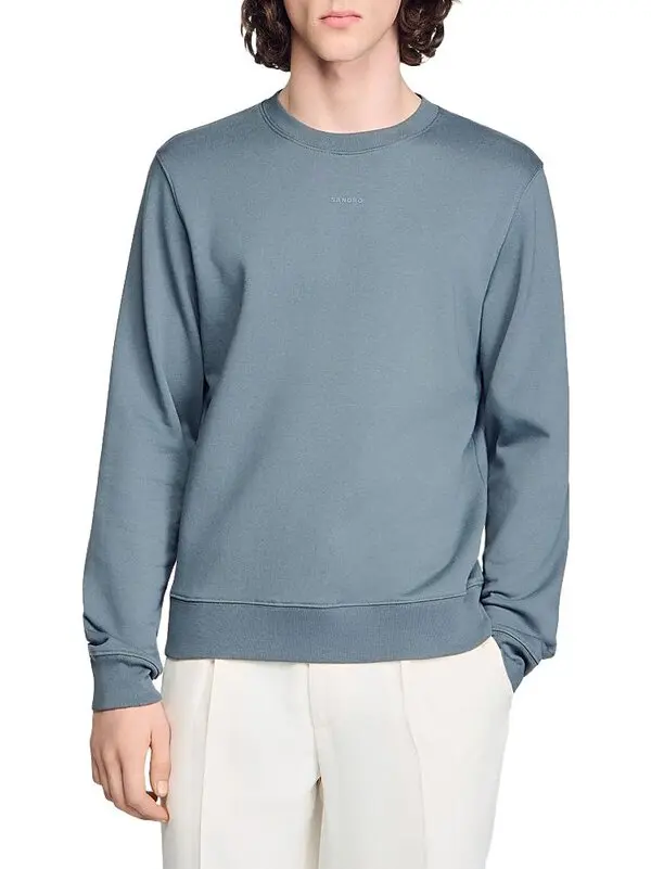 Sandro Logo Sweatshirt - Grey Blue