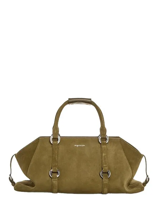 Alexander McQueen Farringdon Suede Bag - Olive