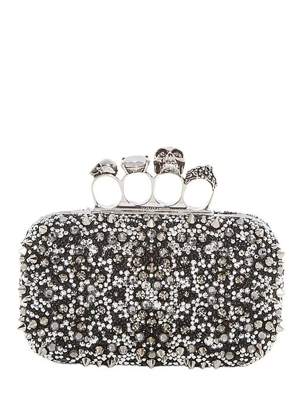 Alexander McQueen Crystal-embellished Knuckle Clasp - Black