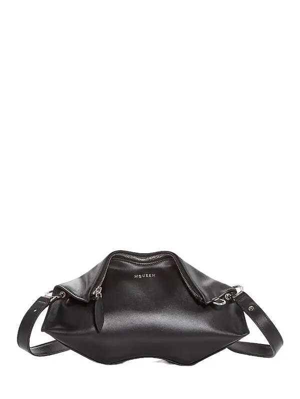 Alexander McQueen Manta Leather Clutch - Black