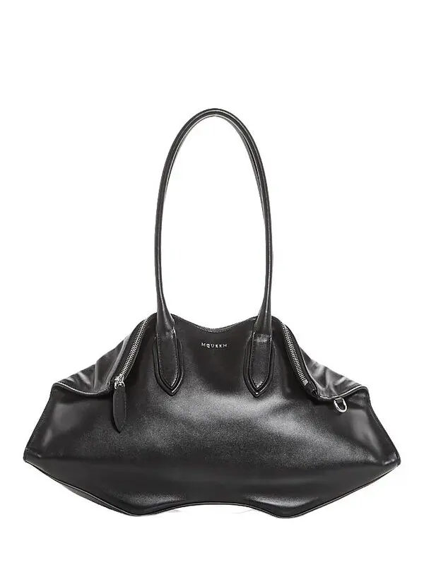Alexander McQueen Leather Manta Bag - Black