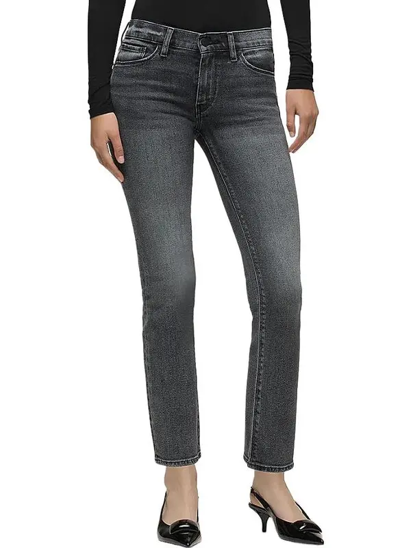 Hudson Jeans Nico Mid-rise Straight Jeans - Black Vortex