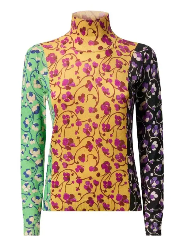 La DoubleJ Floral Turtle-neck Blouse - Yellow
