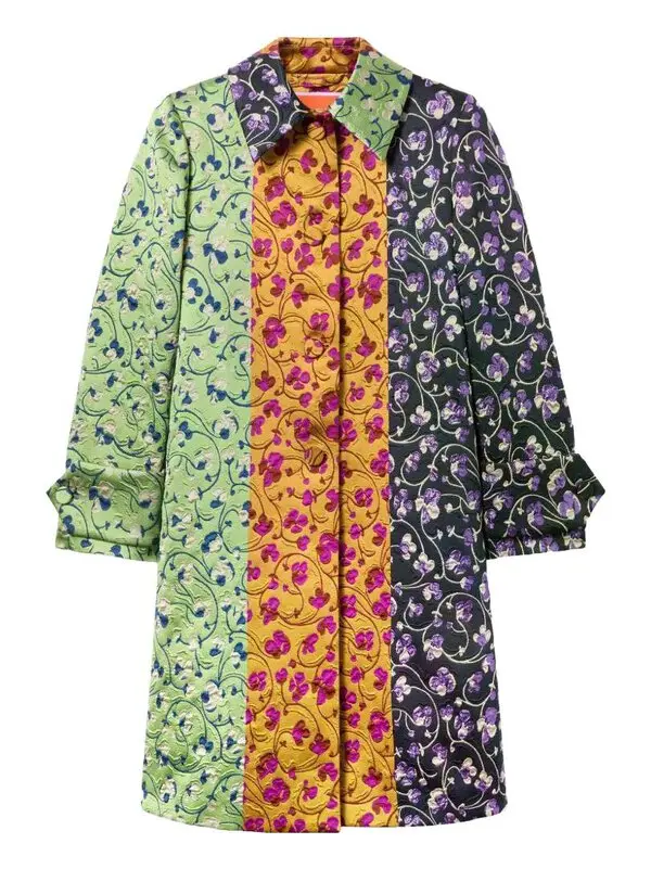 La DoubleJ Floral Print Coat - Green