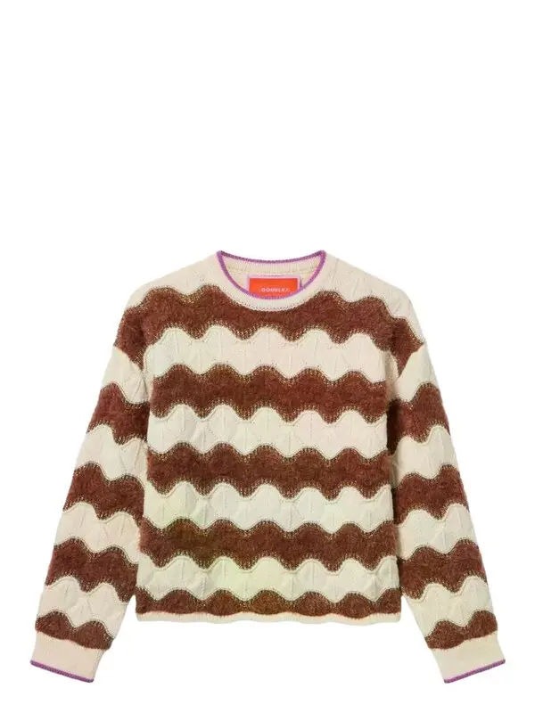 La DoubleJ Hang Ten Wave Knit Sweater - Neutrals