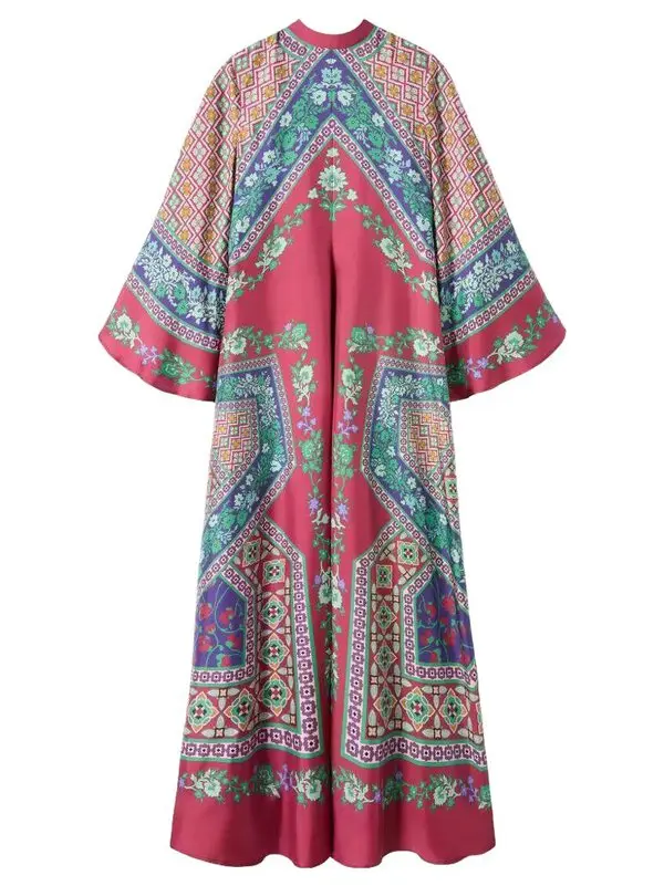 La DoubleJ Magnifico Floral Maxi Dress With Pussy-bow - Red