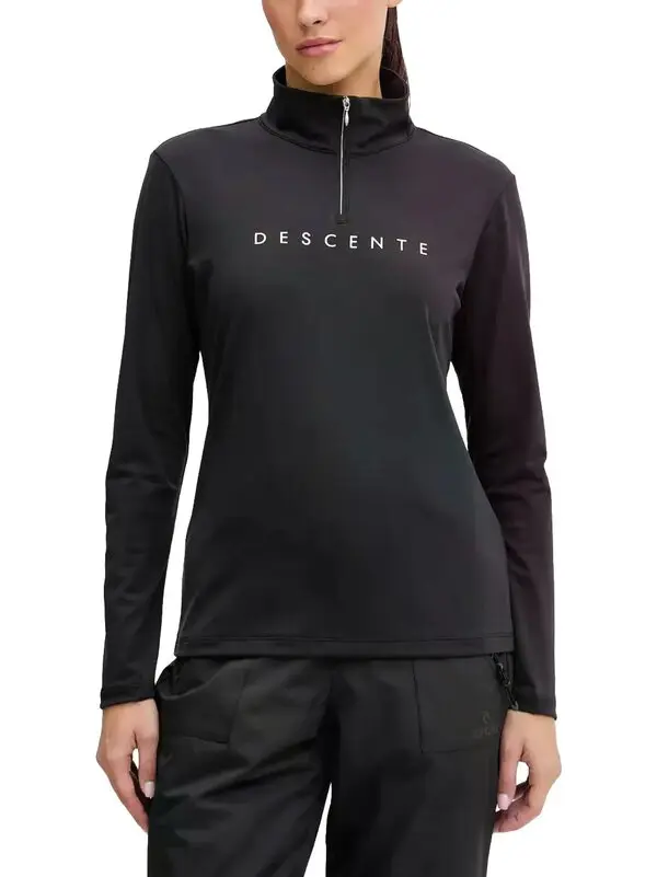 DESCENTE Zip-up Long Sleeve Top - Black