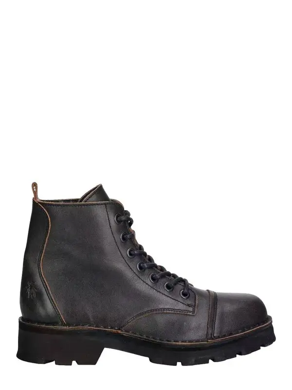 Fly London Lace-up Lug-sole Boots - Black