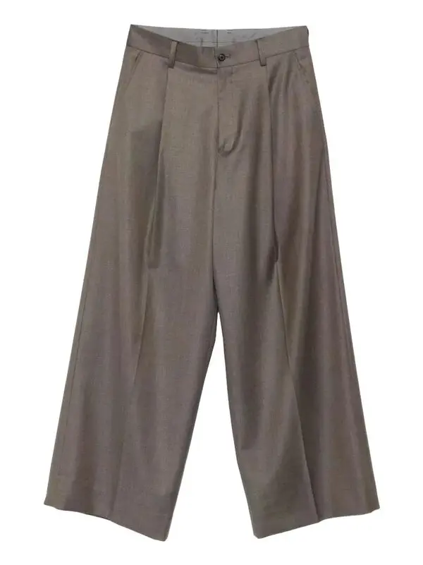 STEIN Pleated Wide Leg Trousers - Grey