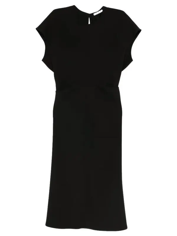 Patrizia Pepe Crew-neck Midi Dress - Black