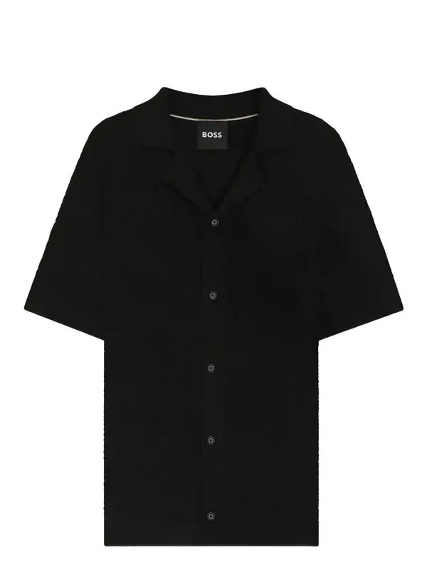 BOSS Textured Short-sleeve Shirt - Black