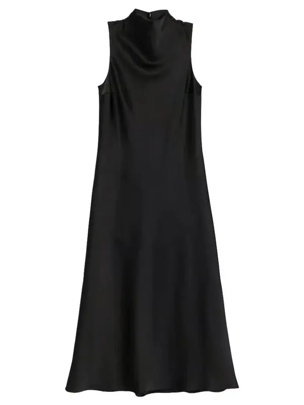 Patrizia Pepe Satin Midi Dress - Black