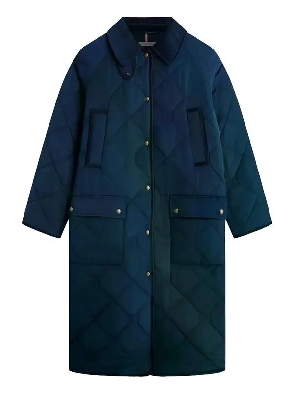 Tommy Hilfiger Quilted Press-stud Coat - Blue