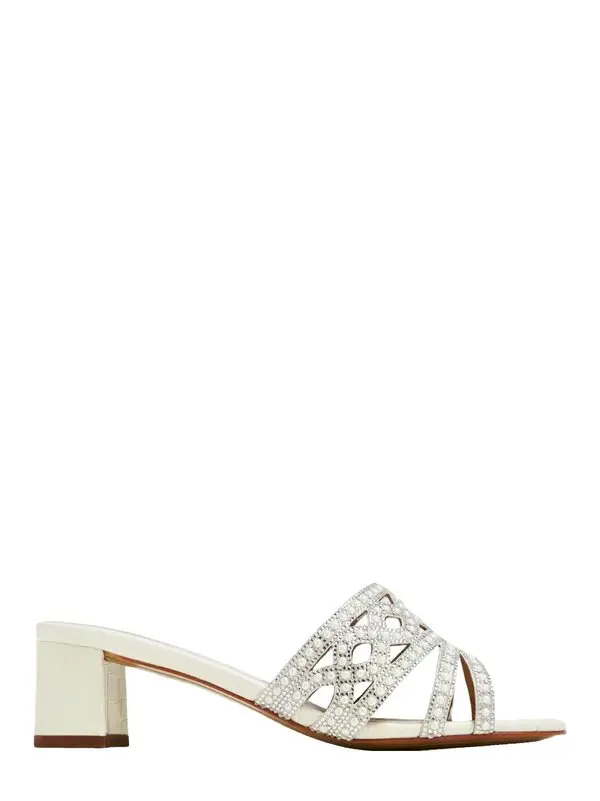 NICOLI Benat Pearl-embellished Sandals - White