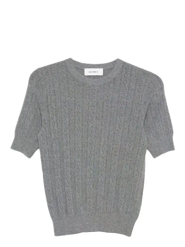 LISA YANG Nika Short-sleeve Sweater - Grey