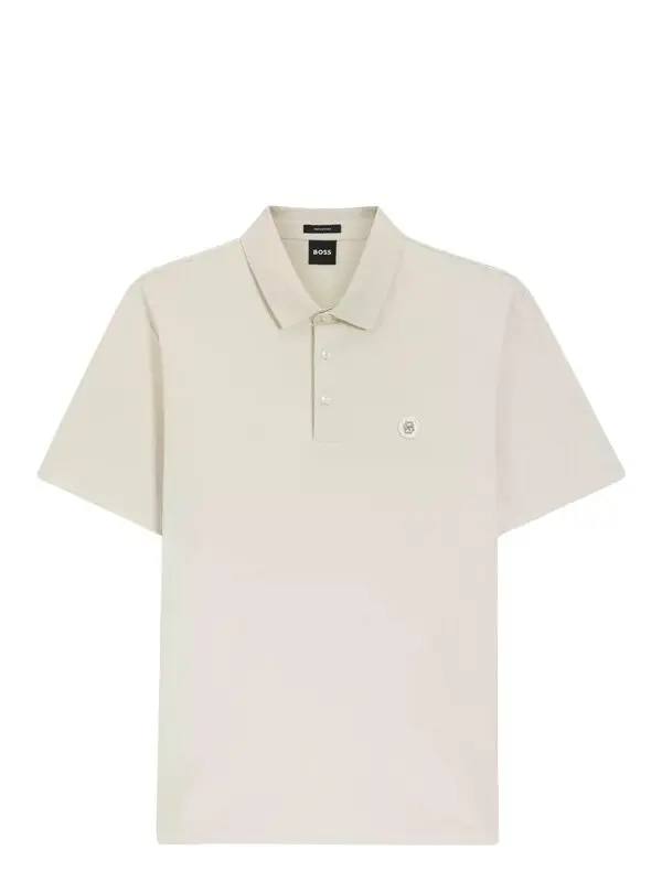 BOSS Buttoned Logo-detail Polo Shirt - Neutrals