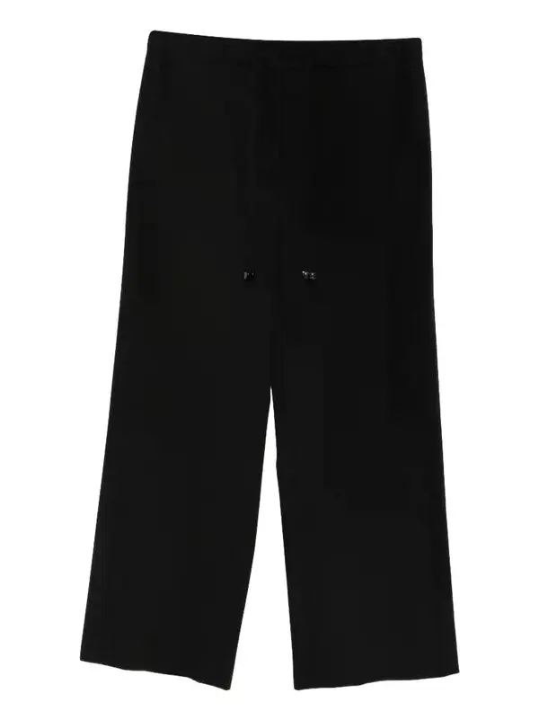 Max Mara Drawstring Wide Leg Trousers - Black