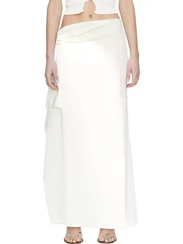 Christopher Esber Crystal Pendant Cascade Asymmetric Skirt - White