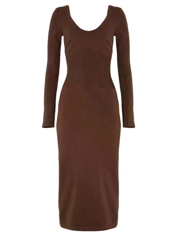 Wolford Scoop-neck Midi Dress - Brown