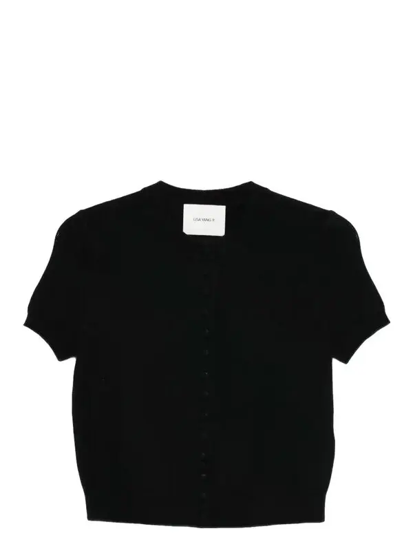 LISA YANG Lunea Short-sleeve Cardigan - Black