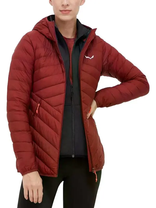 SALEWA Hooded Quilted Jacket - Red