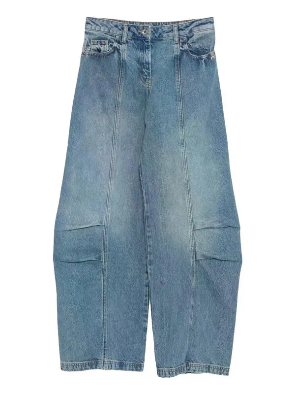 Patrizia Pepe Wide Leg Paneled Jeans - Blue