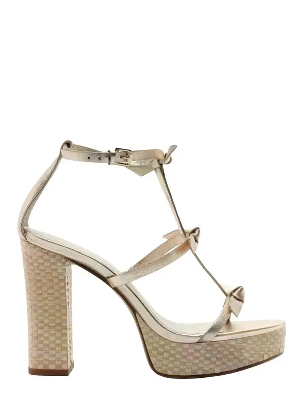 ALEXANDRE BIRMAN 120mm Lolita Raffia-detail Sandals - Gold