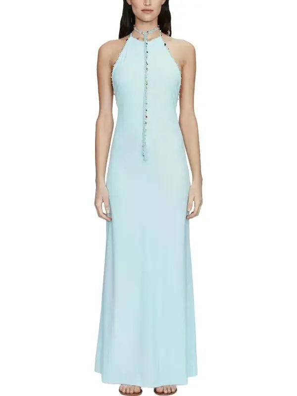 Christopher Esber Beach Quartz Halter Maxi Dress - Blue