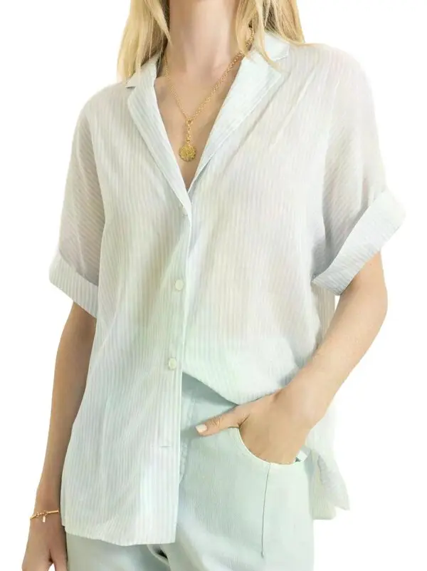 Eleventy Button-front Striped Shirt - White