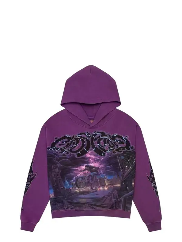 GODSPEED Graphic Print Hoodie - Purple