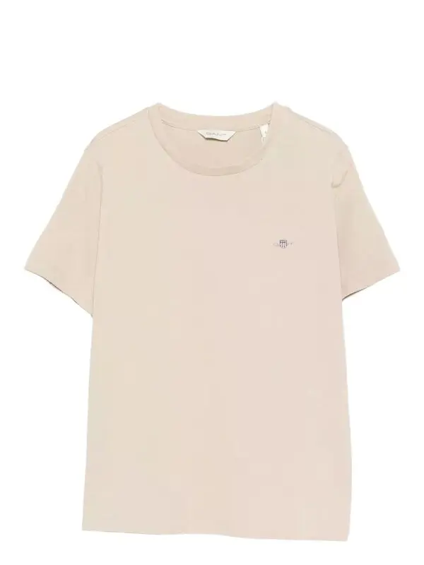 Gant Logo-embroidered T-shirt - Neutrals