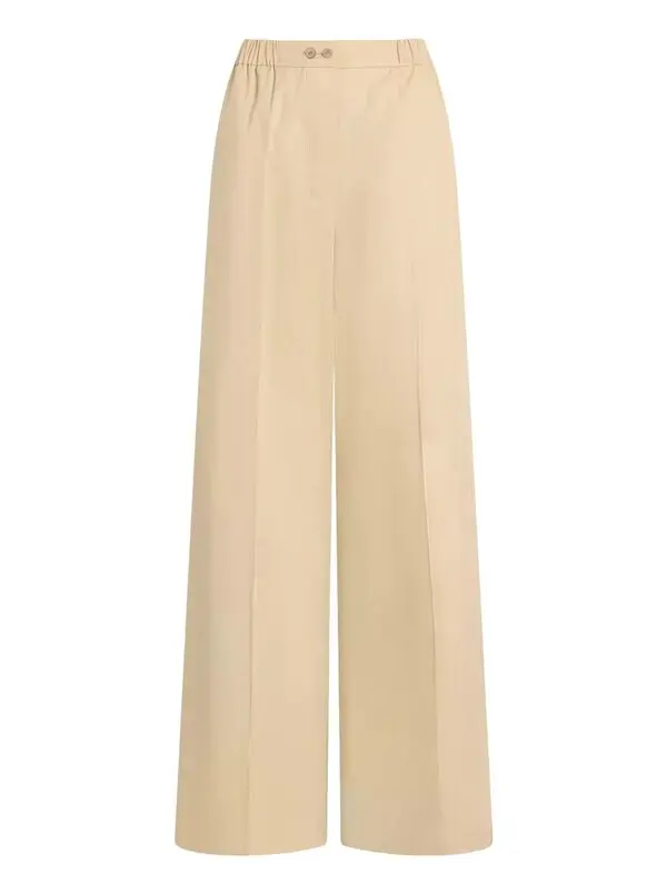 Patou Elasticated-waist Buttoned Palazzo Pants - Neutrals