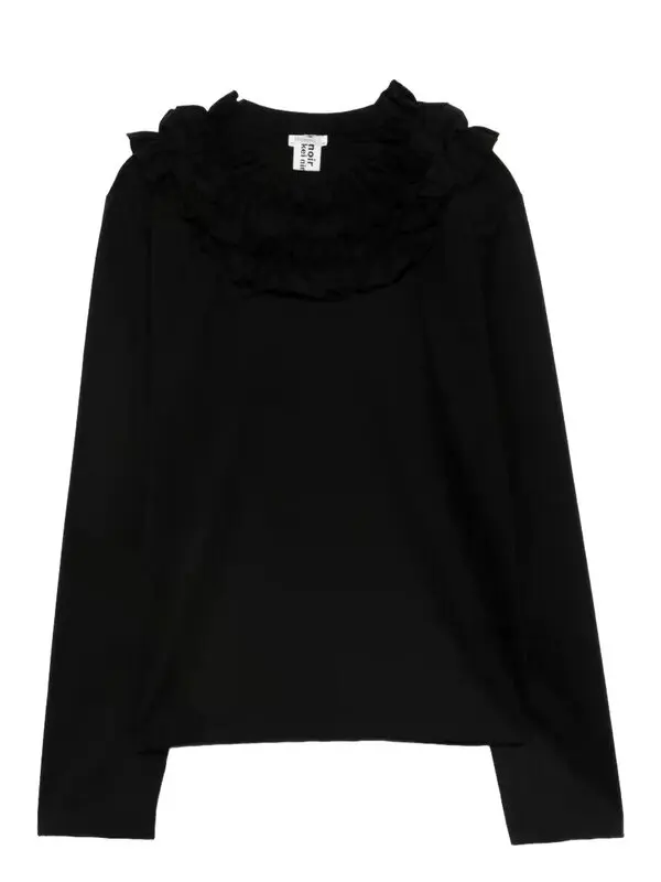 Noir Kei Ninomiya Ruffled-collar T-shirt - Black