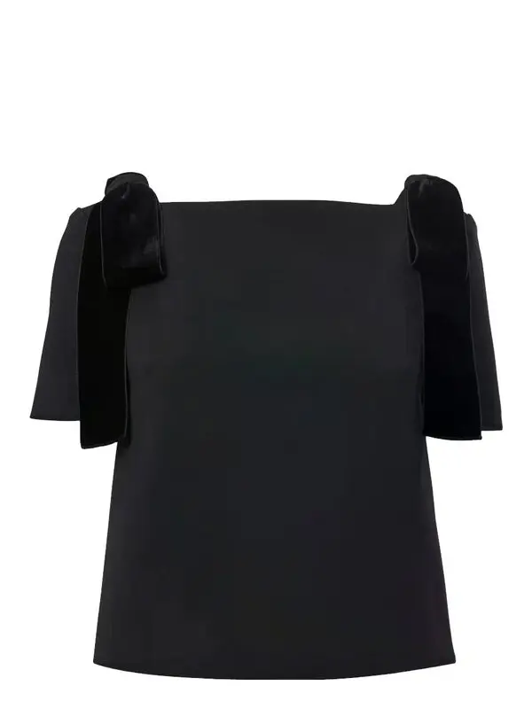 Carolina Herrera Short-sleeve Bow Detail Blouse - Black