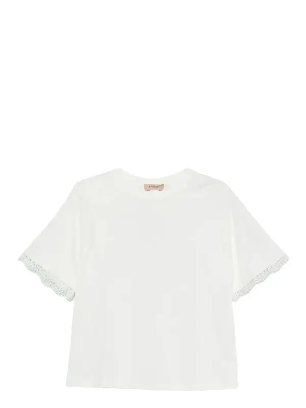 TWINSET Lace Trim T-shirt - White