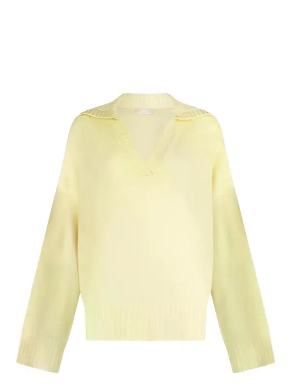 Liu Jo V-neck Logo Sweater - Yellow