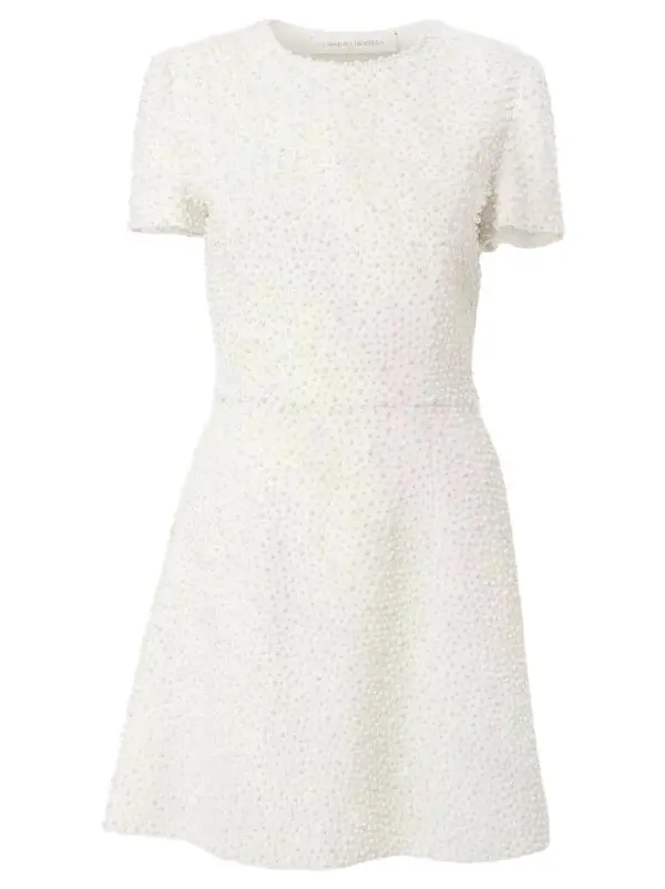 Carolina Herrera Pearl-embroidered Mini Dress - Neutrals