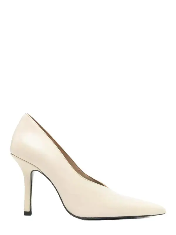 Patrizia Pepe Leather Heeled Pumps - Neutrals