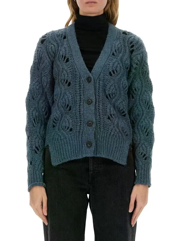 MILA SCHON V-neck Cardigan - Blue